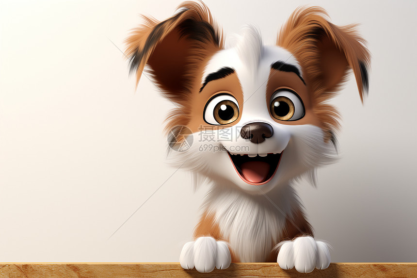 欢快的卡通狗插画图片下载-正版图片600547136-摄图网
