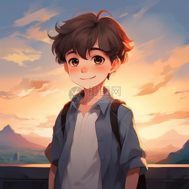 卡通男孩头像插画图片下载-正版图片600548568-摄图网