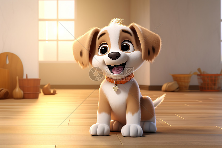 可爱的卡通狗狗插画图片下载-正版图片600552090-摄图网