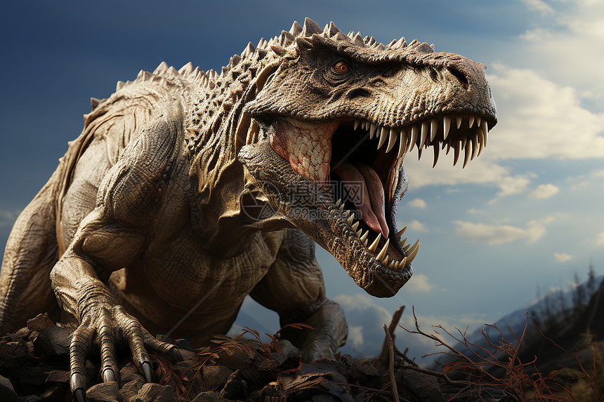 巨大霸王龙图片素材-正版创意图片600552148-摄图网