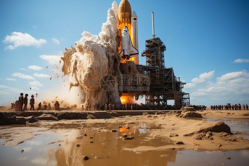 航天基地发射的火箭场景图片素材-正版创意图片600553194-摄图网