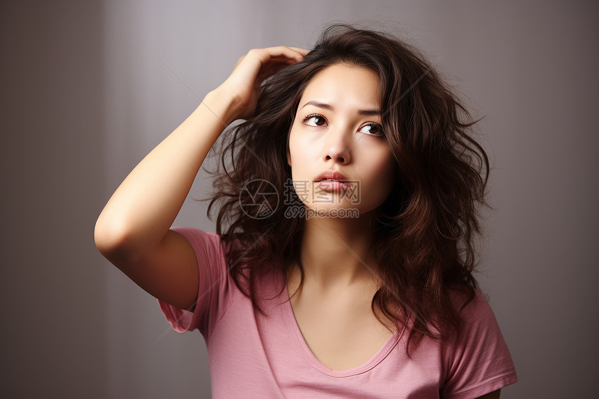 感到困惑的女生高清图片下载-正版图片600554923-摄图网