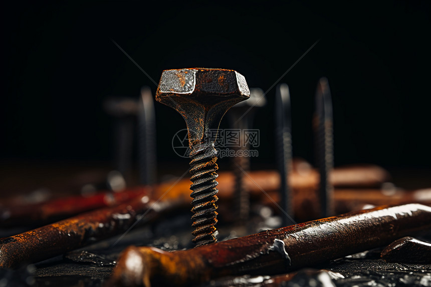 生锈的螺丝钉照片高清图片下载-正版图片600567410-摄图网