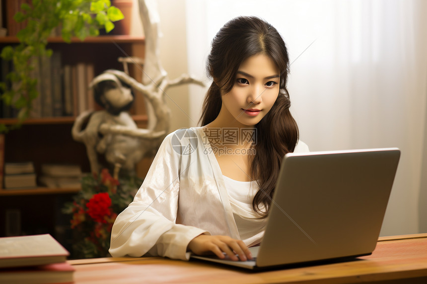 家庭电脑办公的自由创作者高清图片下载 正版图片600571268 摄图网