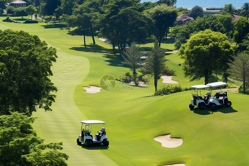 郊外的高尔夫球场高清图片下载-正版图片600584356-摄图网