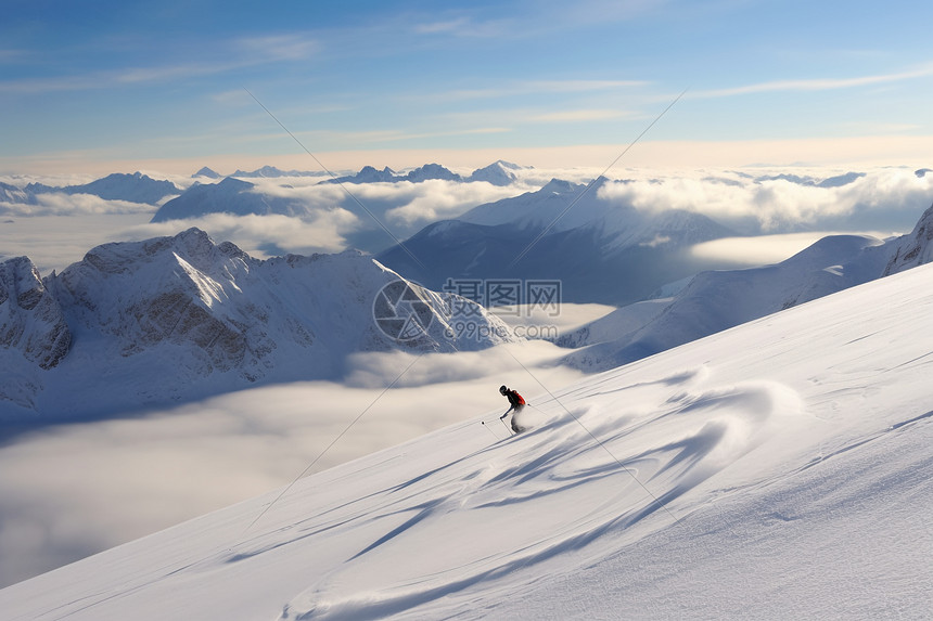 雪山上的极限运动高清图片下载-正版图片600584984-摄图网