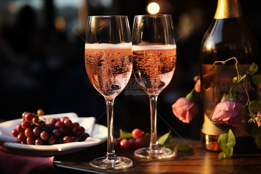 佳肴与美酒相伴高清图片下载-正版图片600588142-摄图网