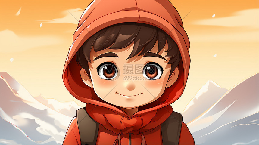 可爱的卡通男孩插画图片下载-正版图片600591464-摄图网