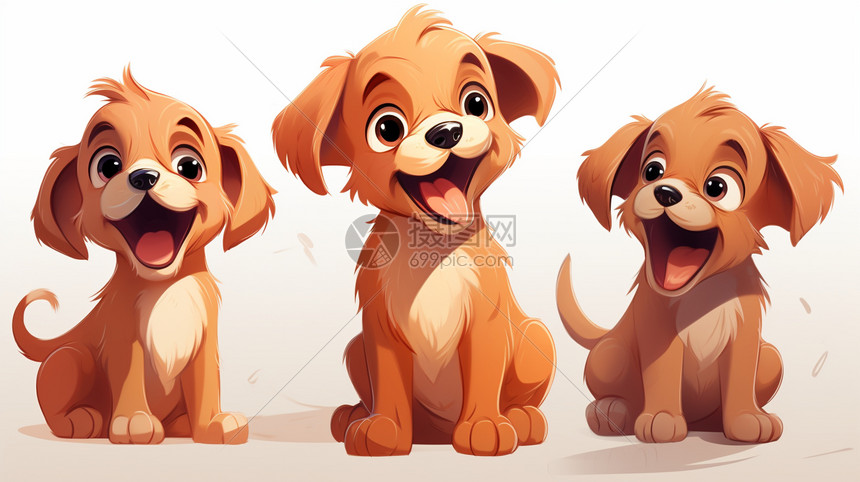 幼小的卡通小狗插画图片下载-正版图片600591873-摄图网