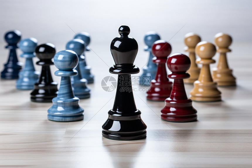 彩色的木质棋子高清图片下载-正版图片600603644-摄图网