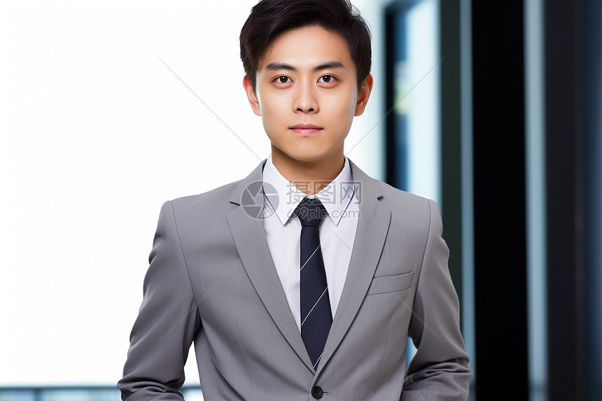 年轻男子在现代办公室中高清图片下载-正版图片600607198-摄图网