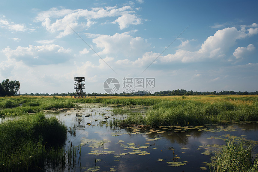 湿地中的河流高清图片下载-正版图片600607574-摄图网
