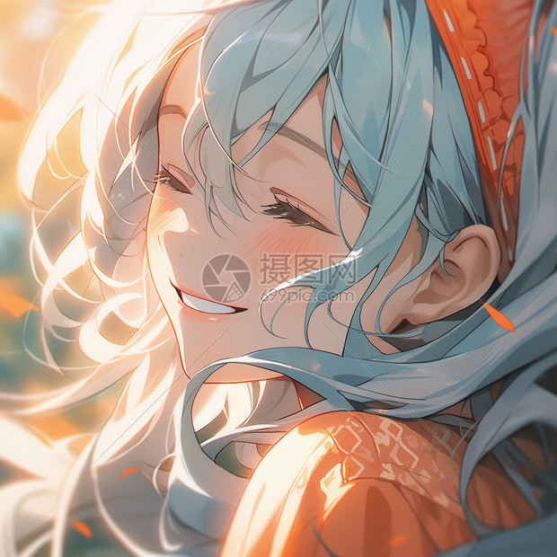 眯眼的动漫女孩插画图片下载-正版图片600615680-摄图网