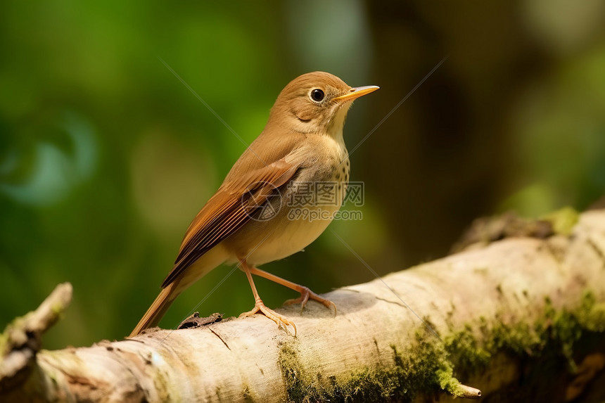 森林中栖息的夜莺高清图片下载-正版图片600647867-摄图网