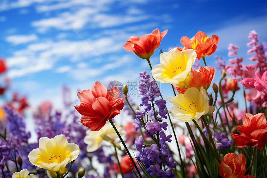 自然盛开的彩色花朵高清图片下载-正版图片600659464-摄图网