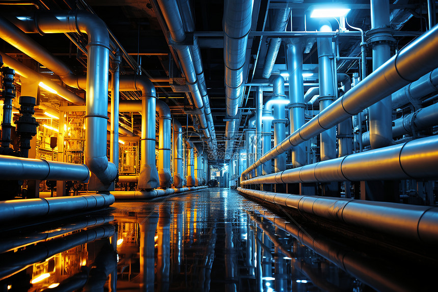 工业化工厂的金属管道高清图片下载-正版图片600660505-摄图网