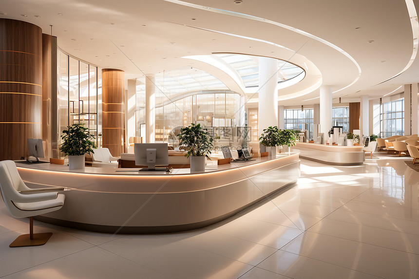 大厅中的玻璃柜台设计高清图片下载-正版图片600661281-摄图网