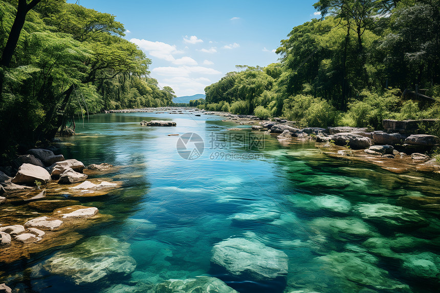 一潭碧绿的溪水高清图片下载-正版图片600666465-摄图网