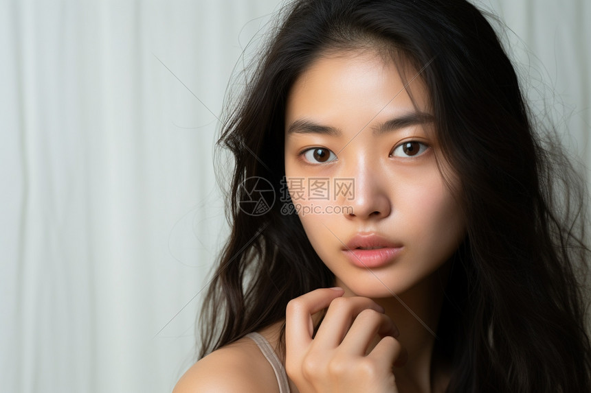 素颜的美丽女子高清图片下载 正版图片600669569 摄图网