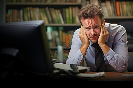 办公室里沮丧的商务人士高清图片下载-正版图片600670037-摄图网