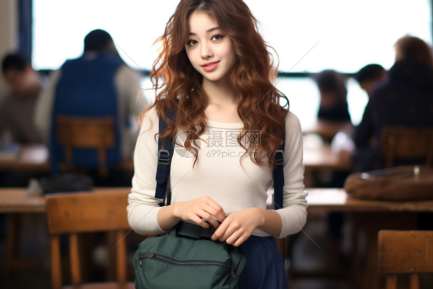 年轻美丽的女大学生高清图片下载 正版图片600674227 摄图网