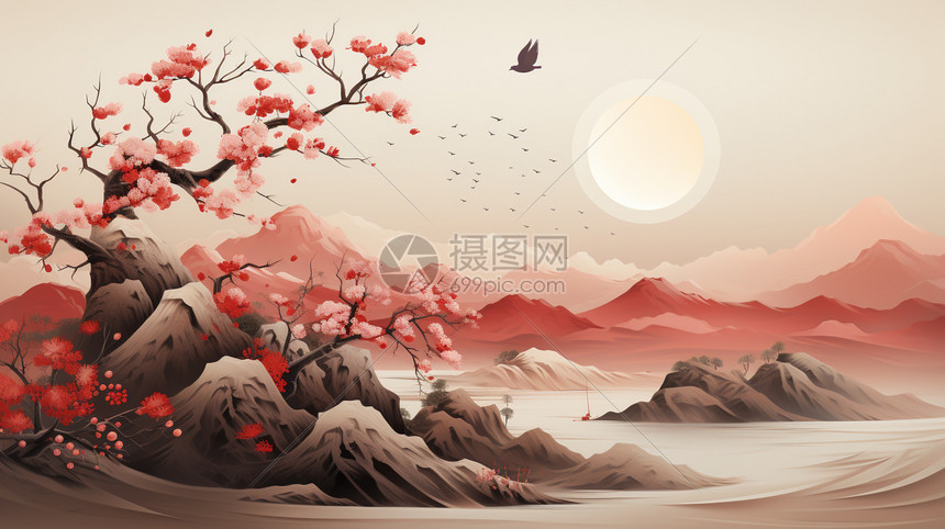 制作的中秋艺术作品插画图片下载-正版图片600678254-摄图网