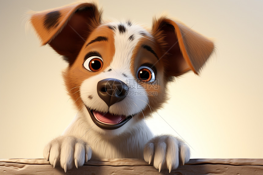 可爱的卡通小狗插画图片下载-正版图片600682890-摄图网