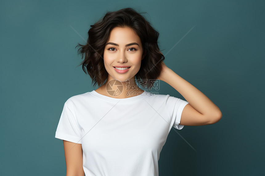 穿白色T恤的女孩高清图片下载-正版图片600694802-摄图网