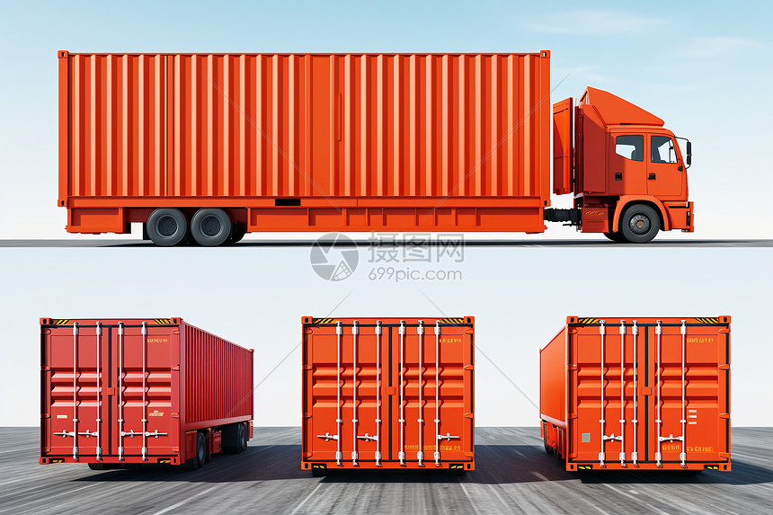 卡车集装箱高清图片下载-正版图片600701649-摄图网