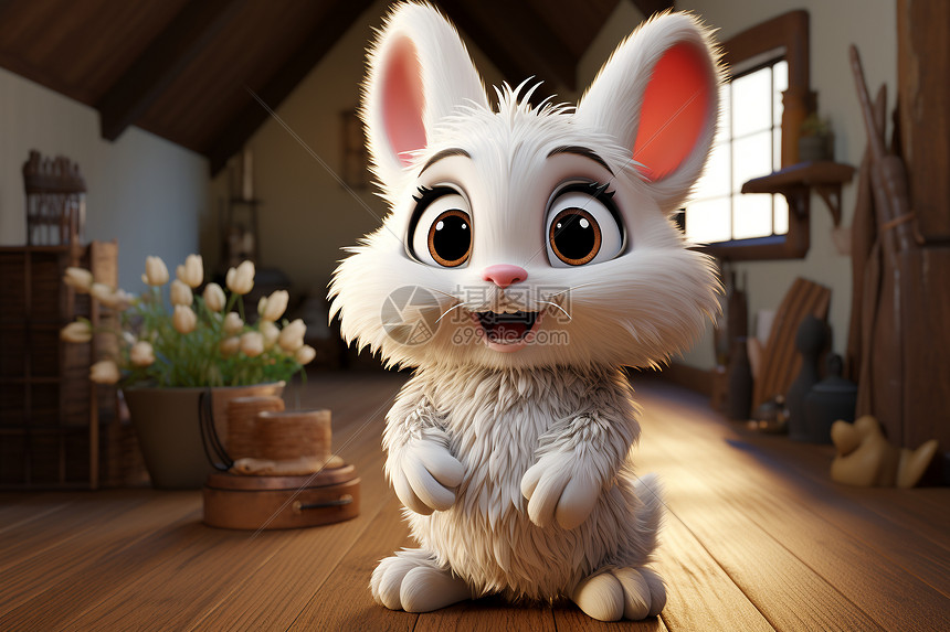 卡通可爱兔子插画图片下载-正版图片600708388-摄图网