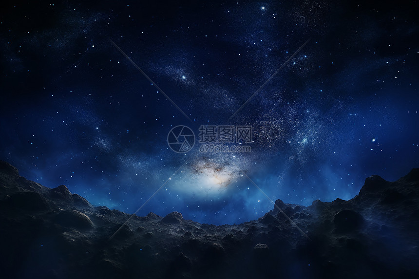 漂亮的夜晚星空高清图片下载-正版图片600708419-摄图网