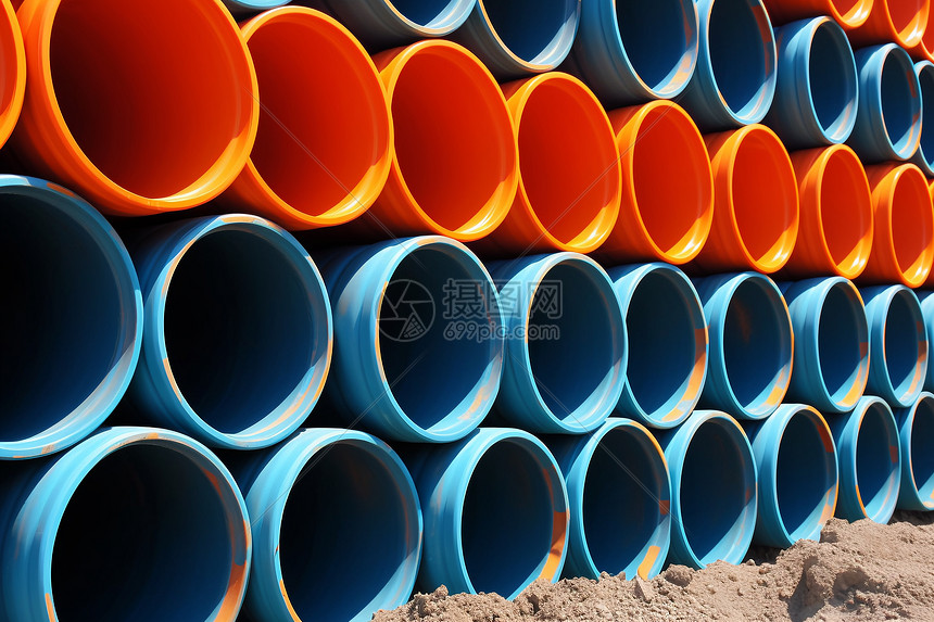 大型建筑工地的水管道高清图片下载-正版图片600712779-摄图网