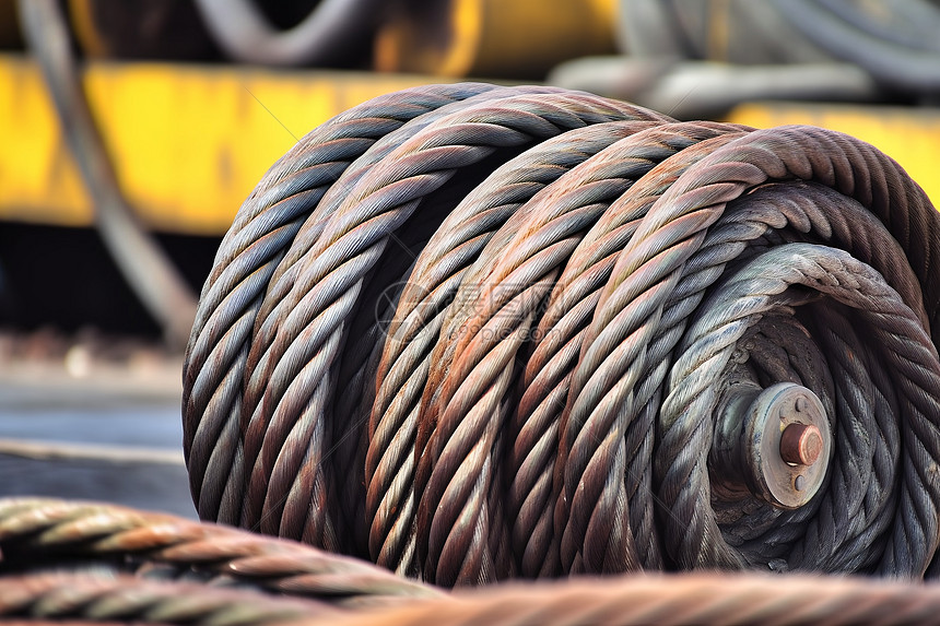 重型轮船上的钢丝绳索高清图片下载-正版图片600714825-摄图网