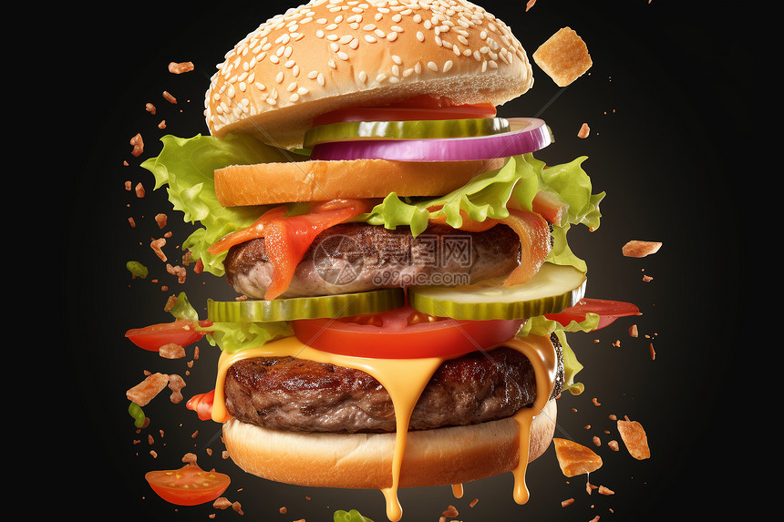 美式汉堡高清图片下载-正版图片600720208-摄图网