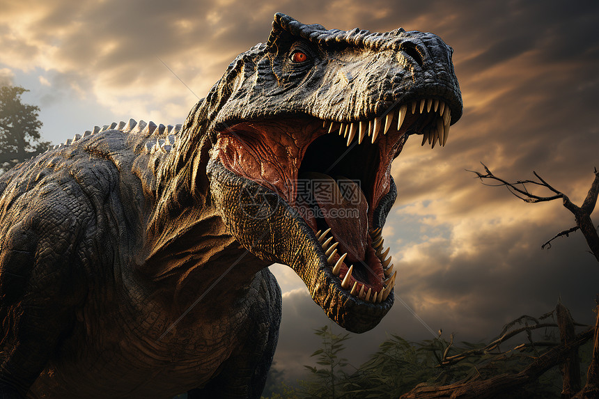 咆哮的霸王龙插画图片下载-正版图片600722807-摄图网