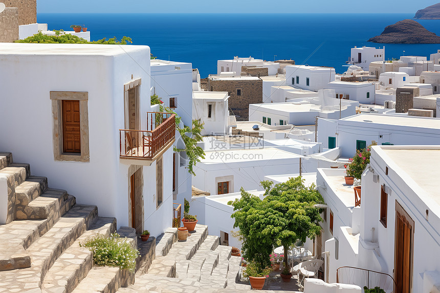 地中海海边城镇的美丽景观高清图片下载-正版图片600722869-摄图网