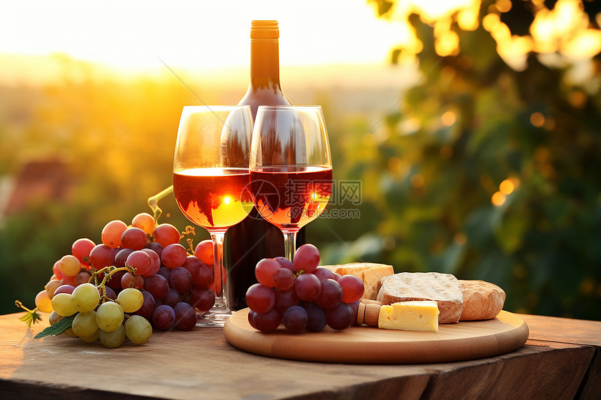 阳光下的美食与美酒高清图片下载-正版图片600724174-摄图网
