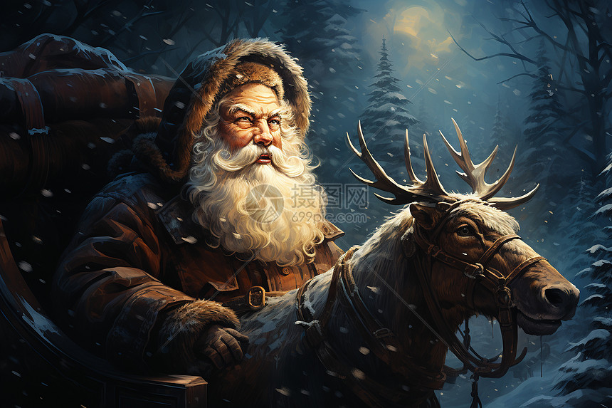 一名圣诞老人插画图片下载-正版图片600730050-摄图网