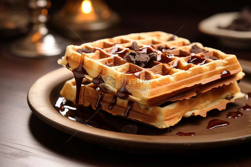 健康的巧克力华夫饼高清图片下载-正版图片600739902-摄图网