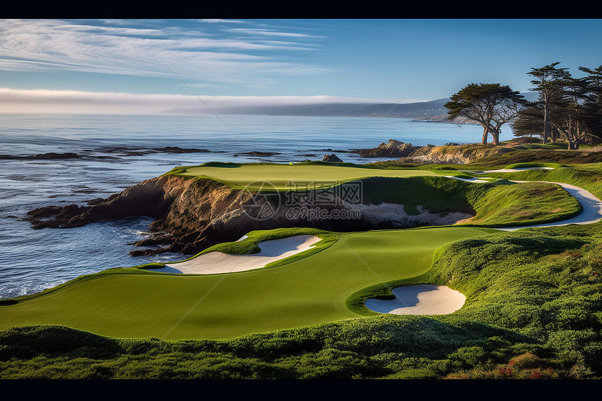 海边高尔夫球场高清图片下载-正版图片600740737-摄图网