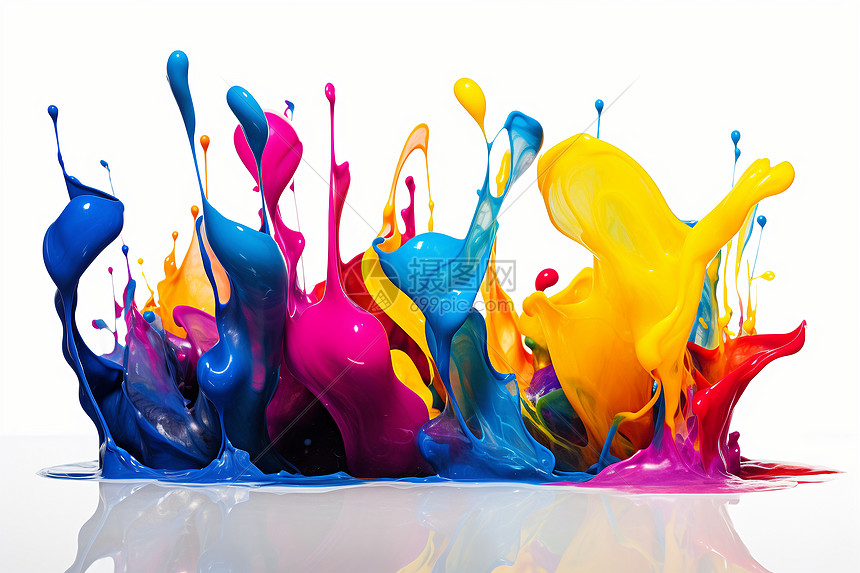 飞溅的彩色墨水图片素材-正版创意图片600741588-摄图网