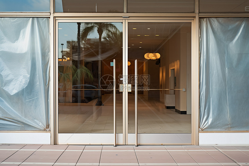 商场的玻璃门高清图片下载-正版图片600742744-摄图网