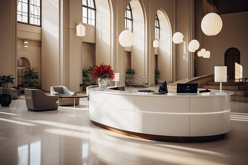 纯净雅致银行服务台的风格高清图片下载-正版图片600745126-摄图网