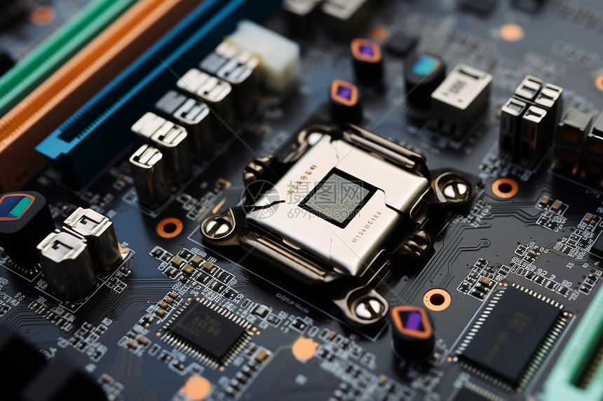 电脑的主板中央处理器高清图片下载-正版图片600753055-摄图网