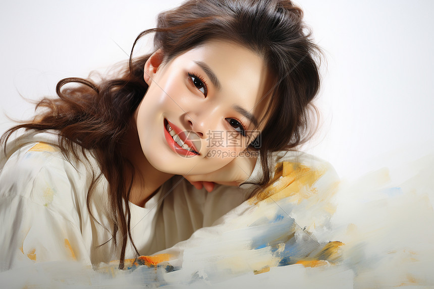 阳光开朗的年轻女子插画图片下载 正版图片600767543 摄图网