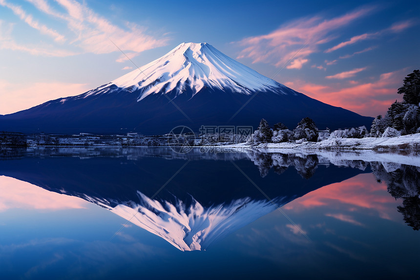 清晨壮观的富士山景观高清图片下载-正版图片600767635-摄图网