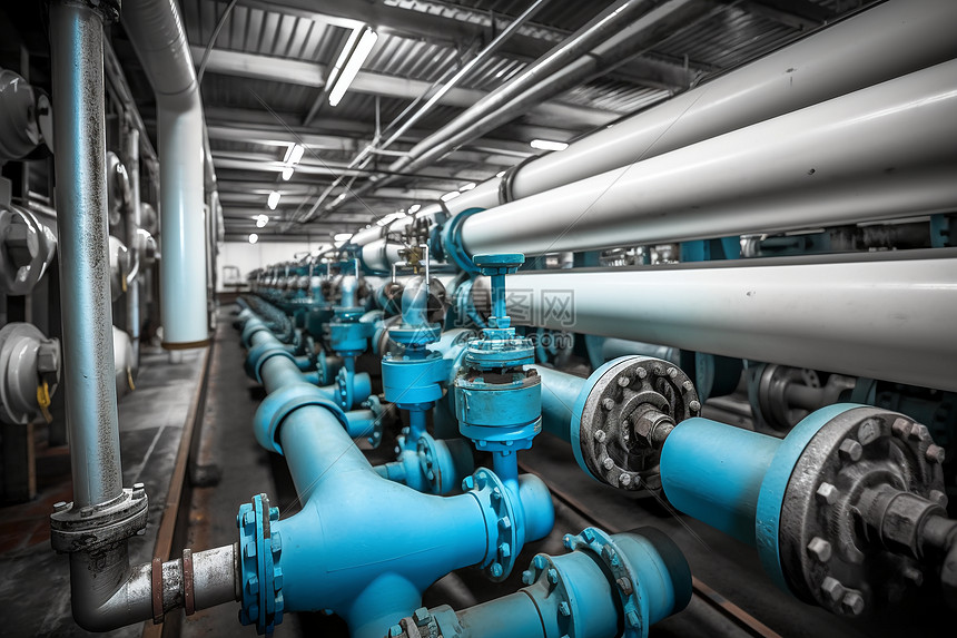 现代工厂中的大型管道高清图片下载-正版图片600770879-摄图网