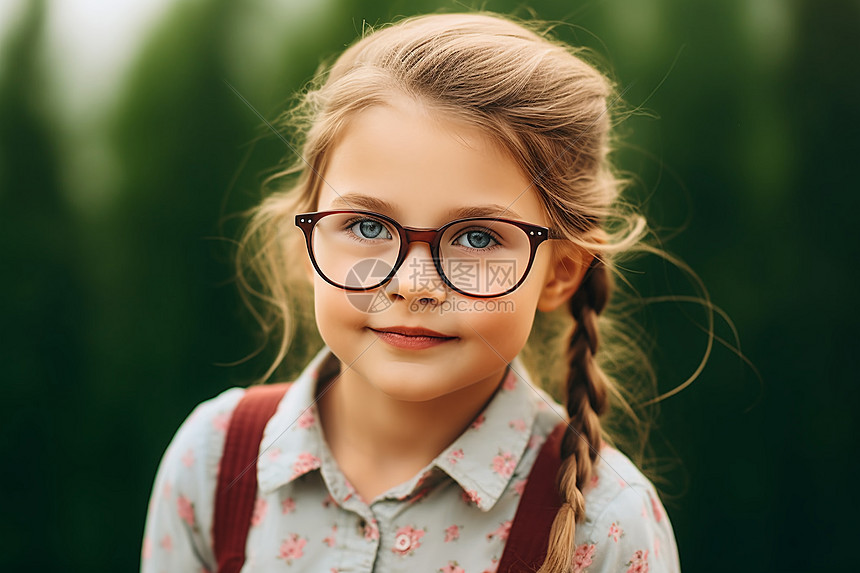 梳麻花辫的外国小女孩高清图片下载-正版图片600771344-摄图网