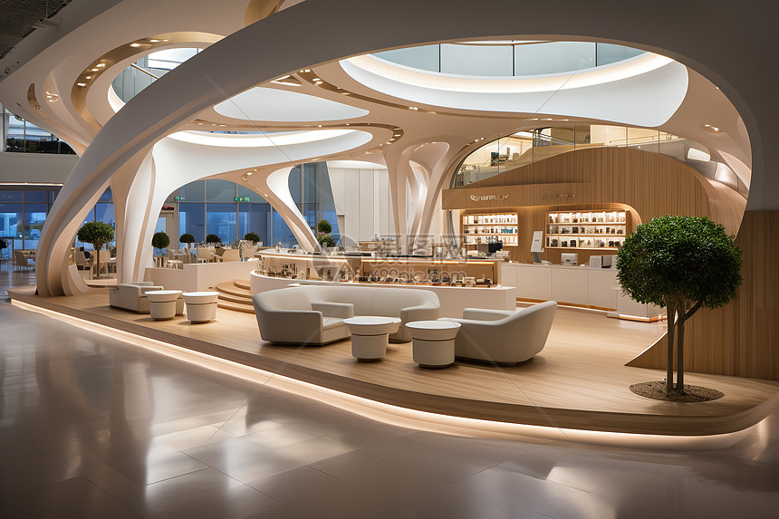 设计感现代服务大厅装潢图片素材-正版创意图片600780554-摄图网