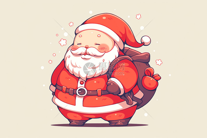 迷人卡通圣诞老人插画图片下载-正版图片600783758-摄图网